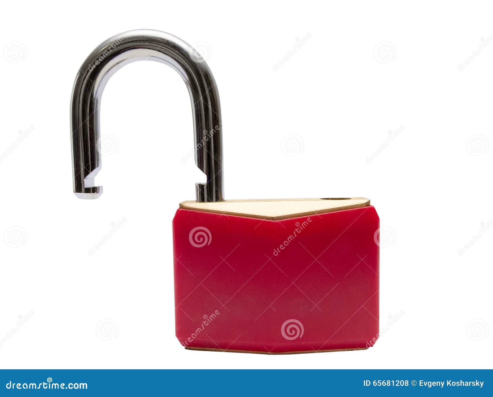 Unlocked red padlock stock photo. Image of metallic, unlock - 65681208