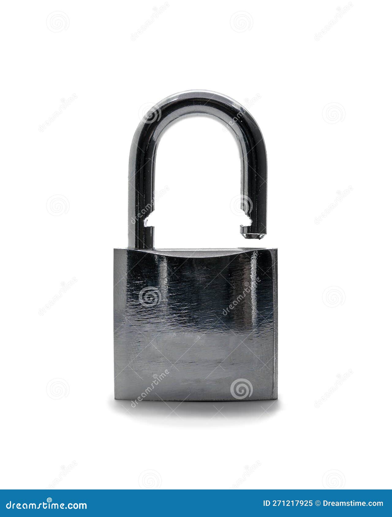 Unlocked Steel Padlock Isolated on White Background Stock Image - Image ...