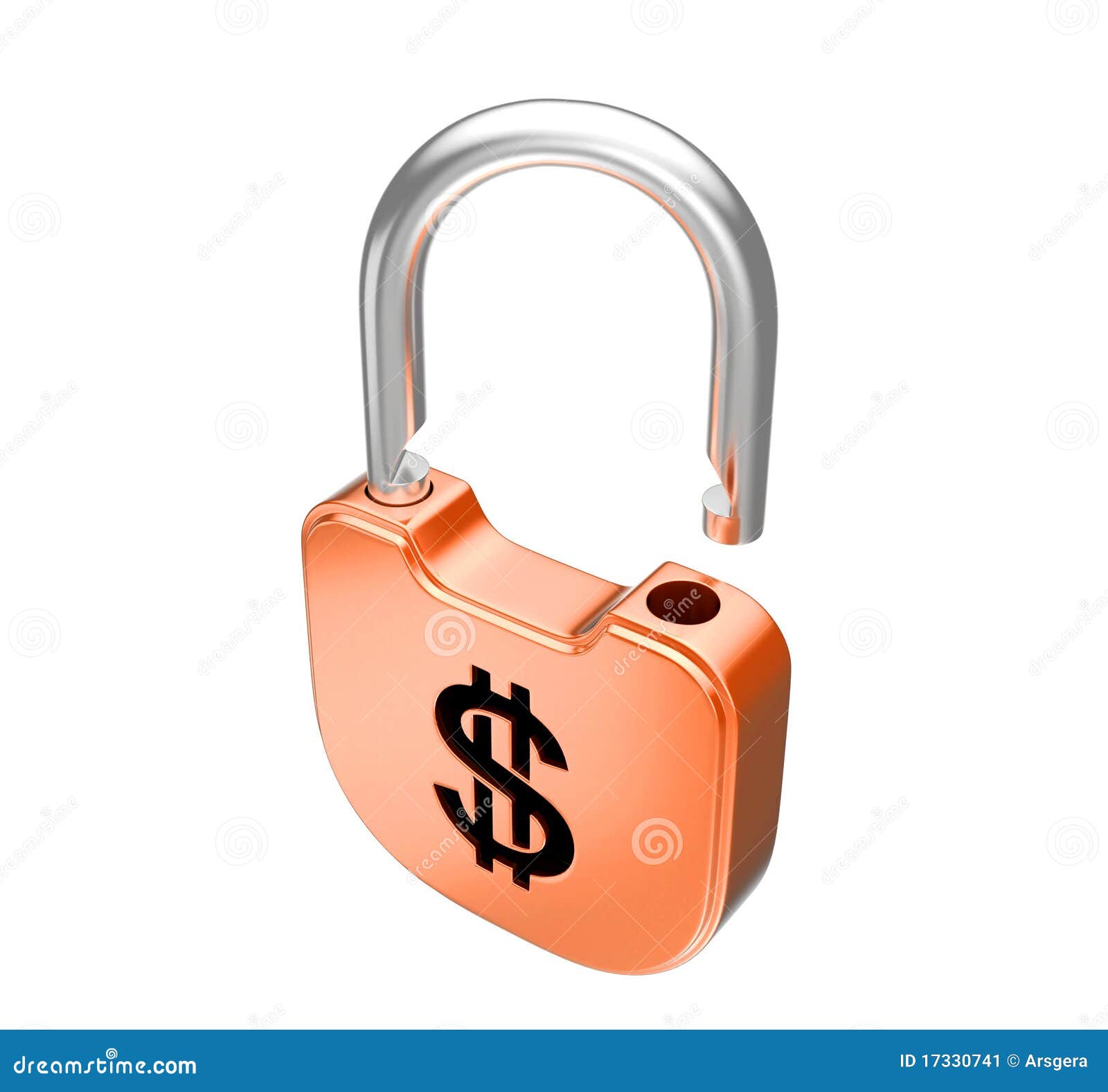 Unlocked US Dollar Currency Padlock Stock Illustration - Illustration ...