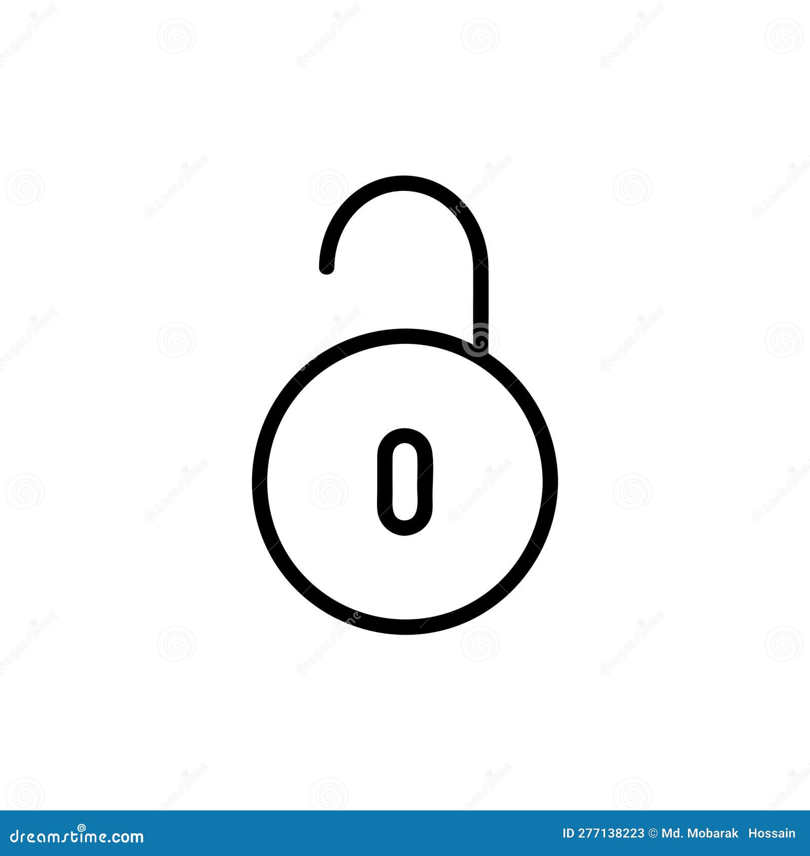 Unlocked Vector Icon, Outline Style, Isolated on White Background ...