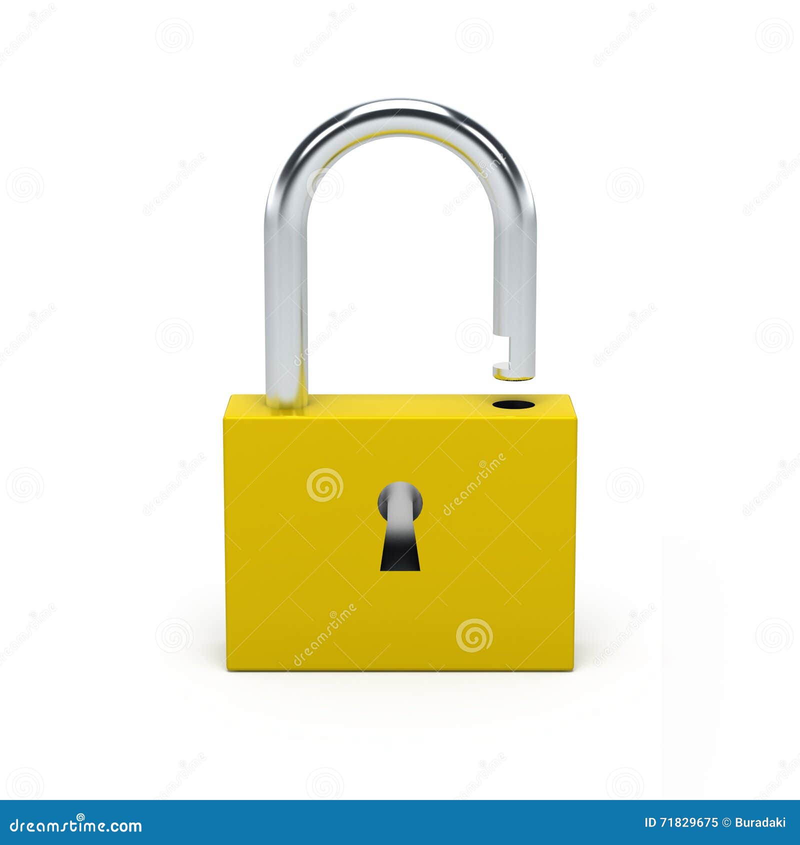 The Yellow Lock Icon On A High-tech, Blue Digital Interface Represents ...