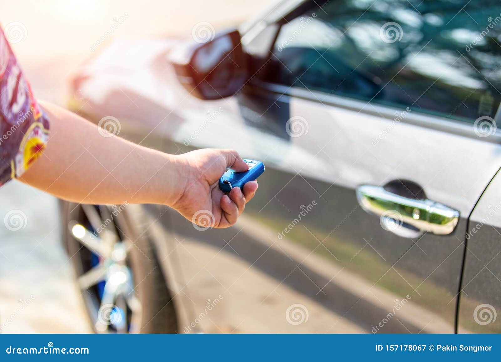 Unlocking car with car key stock image. Image of button - 157178067