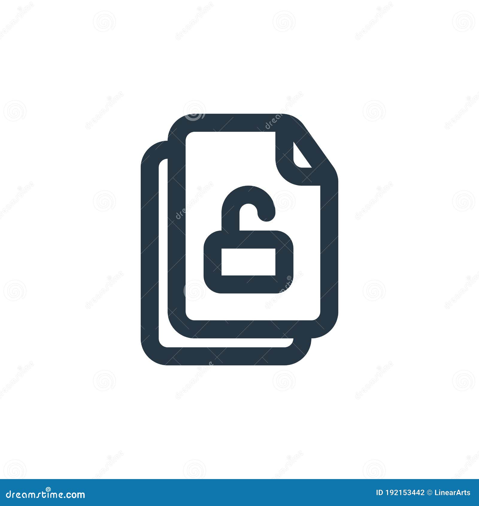 Unlocking Icon Vector from File and Folder Concept. Thin Line ...