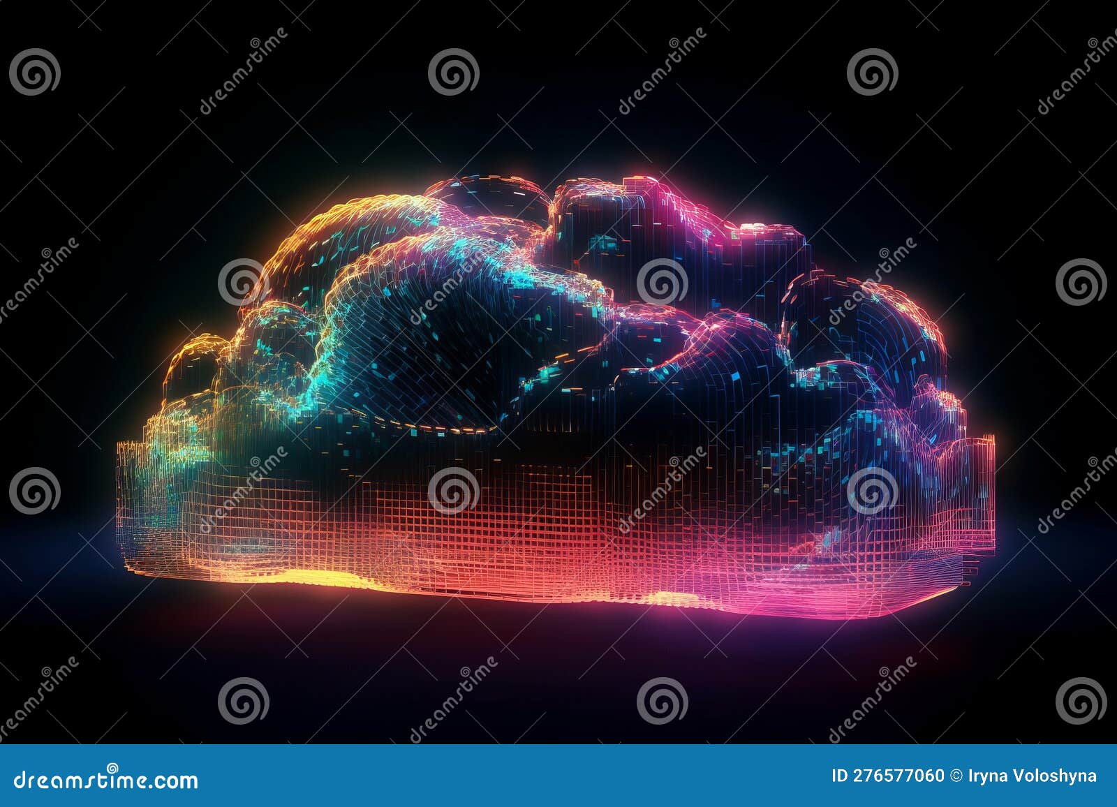 Neon Cloud: Transforming Data Analysis with Cartoon High-Tech Stock ...