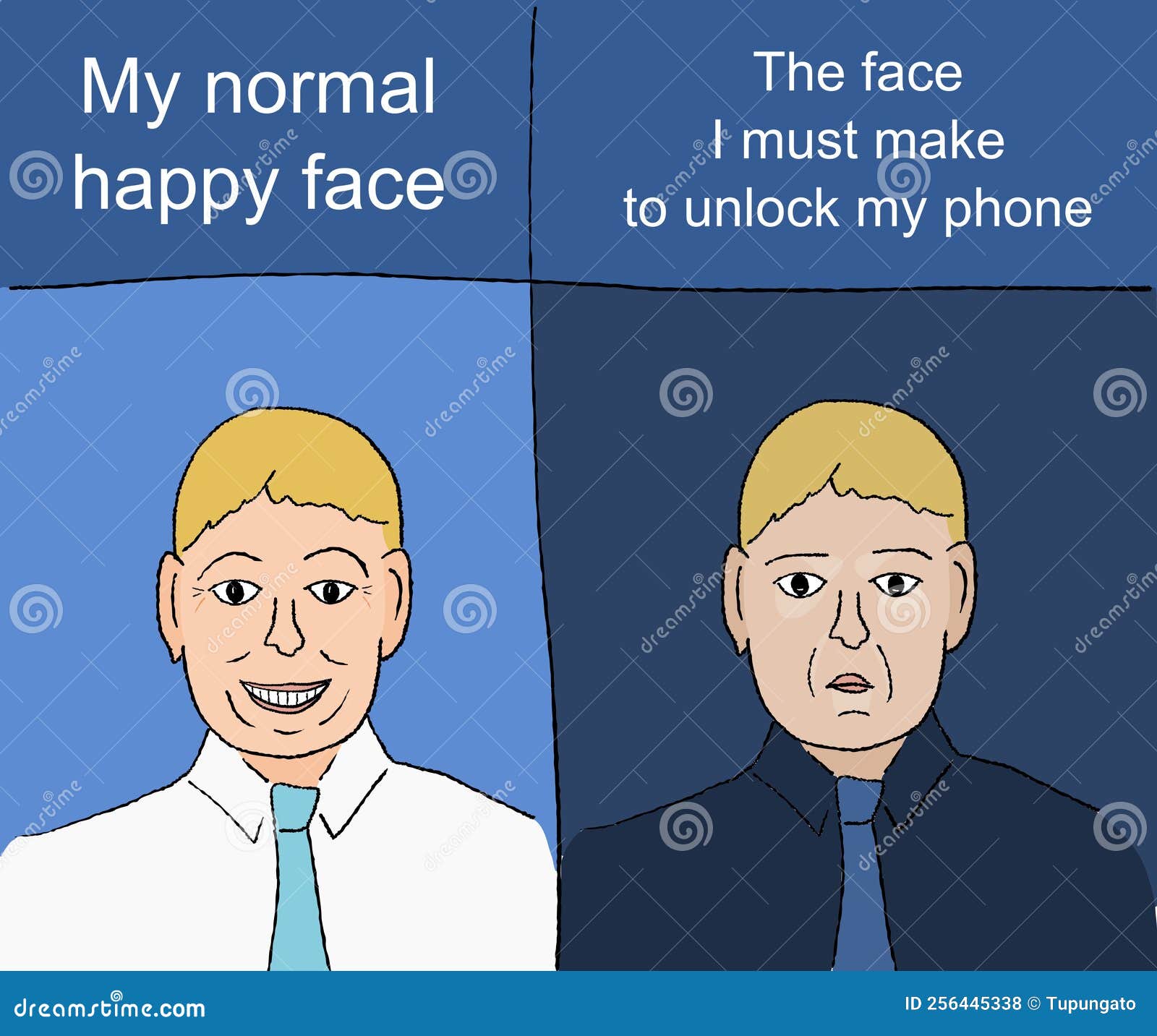 Unlocking Phone by Face Expression Stock Vector - Illustration of ...