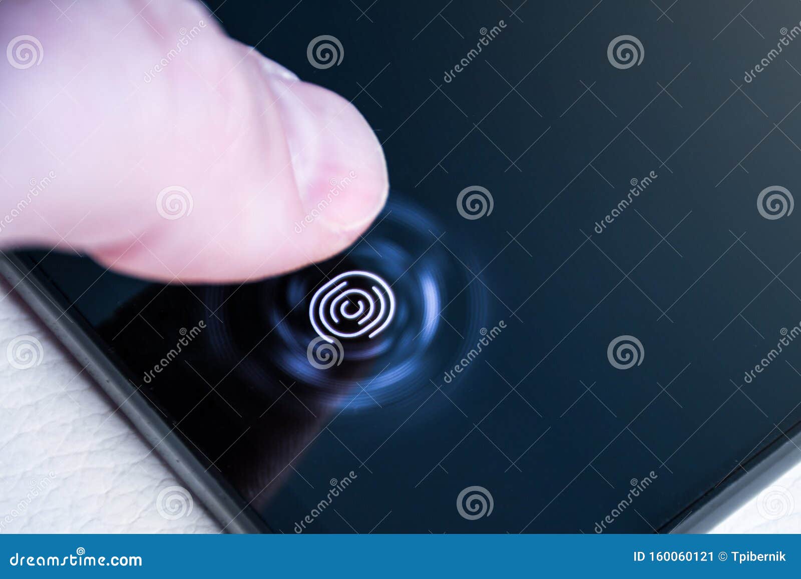 Unlocking the Phone with the Finger on a Digital Fingerprint Scanner ... Unlocking the Phone with the Finger on a Digital Fingerprint Scanner ...