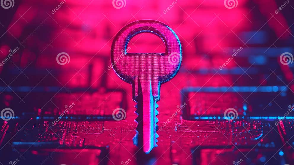 Unlocking Possibilities: a Vibrant Glowing Key on a Digital Platform ...