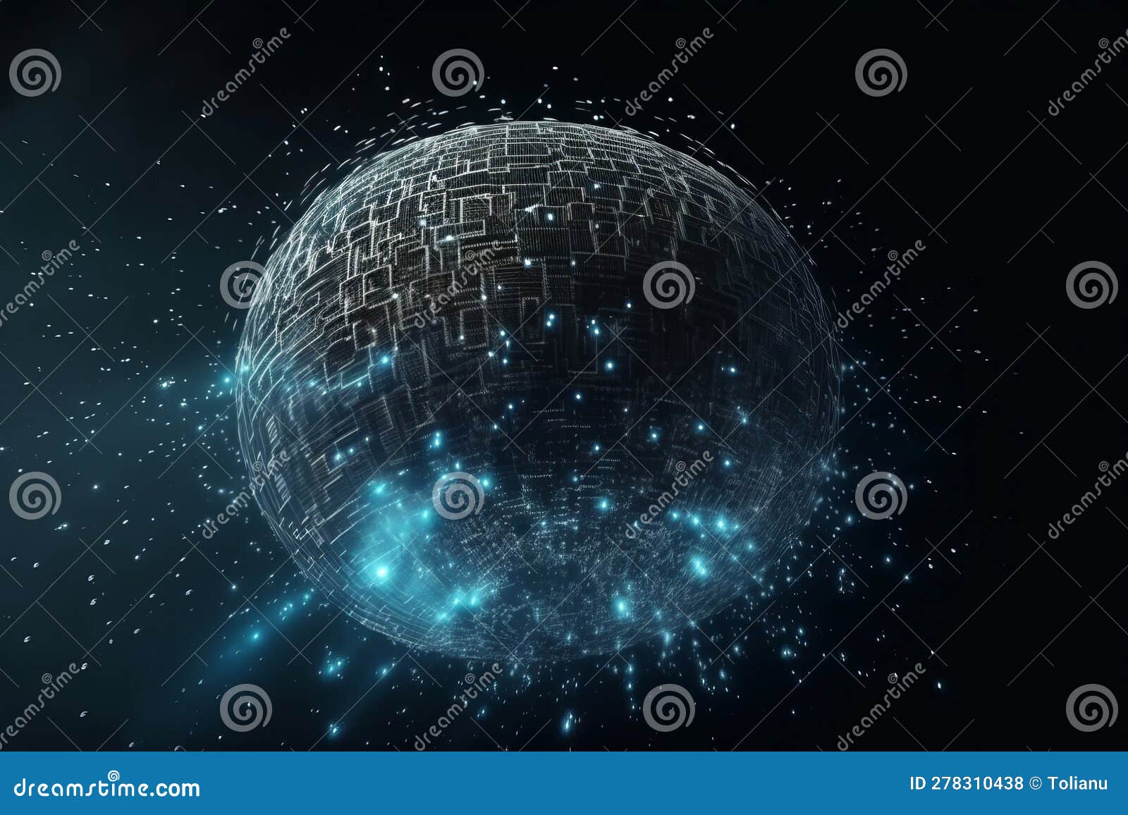 Sci-Fi Storage: Encrypted Particles Floating in Space Stock ...