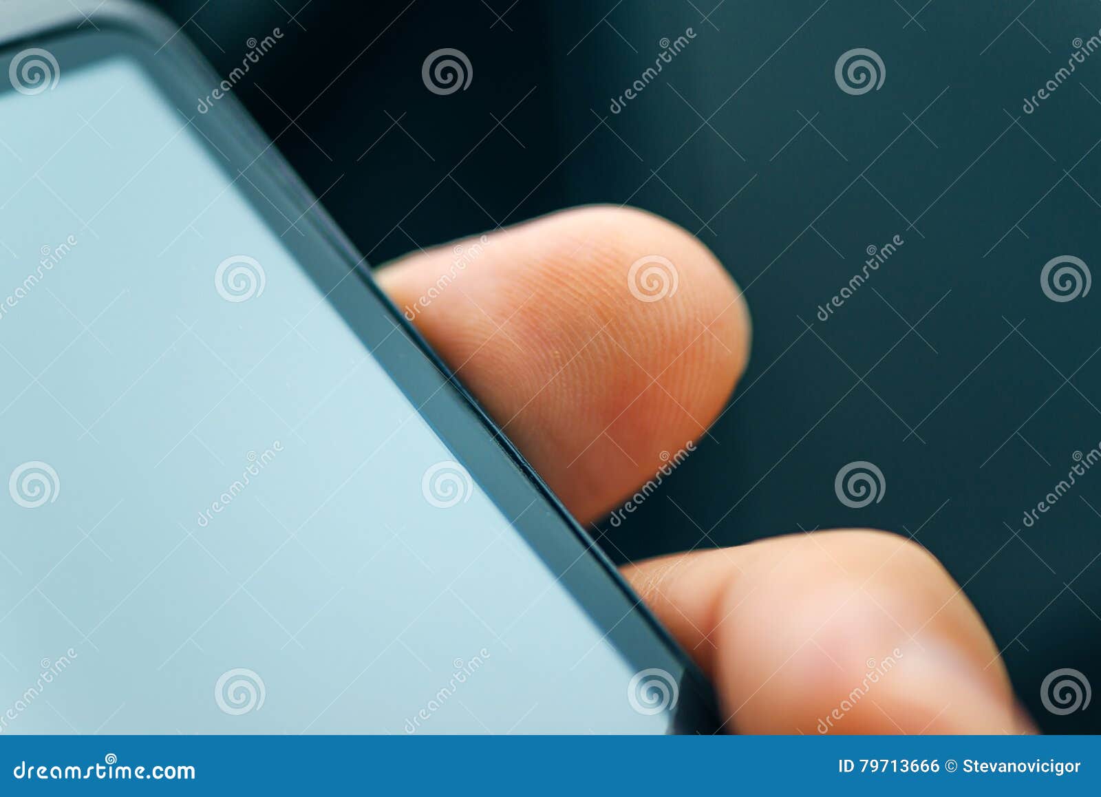Unlocking Smart Phone with Fingerprint Sensor Scan Stock Photo - Image ...
