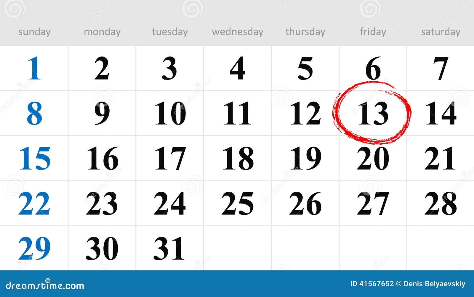 Unlucky Day stock vector. Illustration of symbol, deadline - 41567652