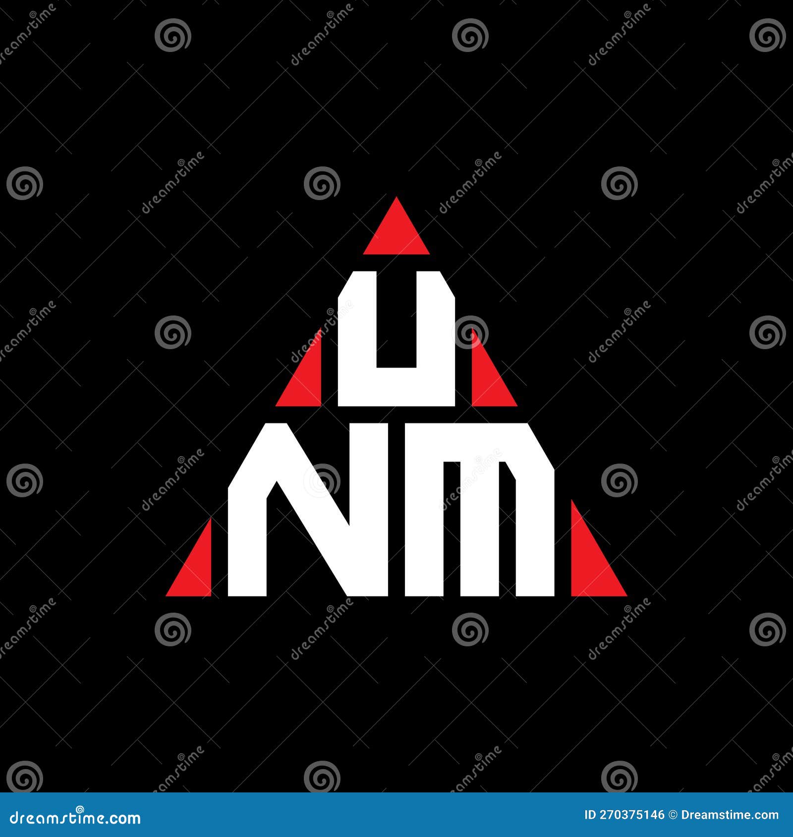 UNM Triangle Letter Logo Design with Triangle Shape. UNM Triangle Logo ...