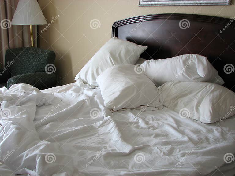 Unmade bed stock photo. Image of white, inside, comfort - 1965882