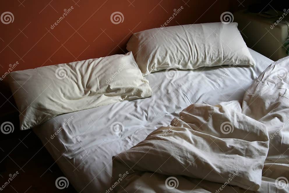 Unmade Bed stock image. Image of bedroom, duvet, sleeping - 928083