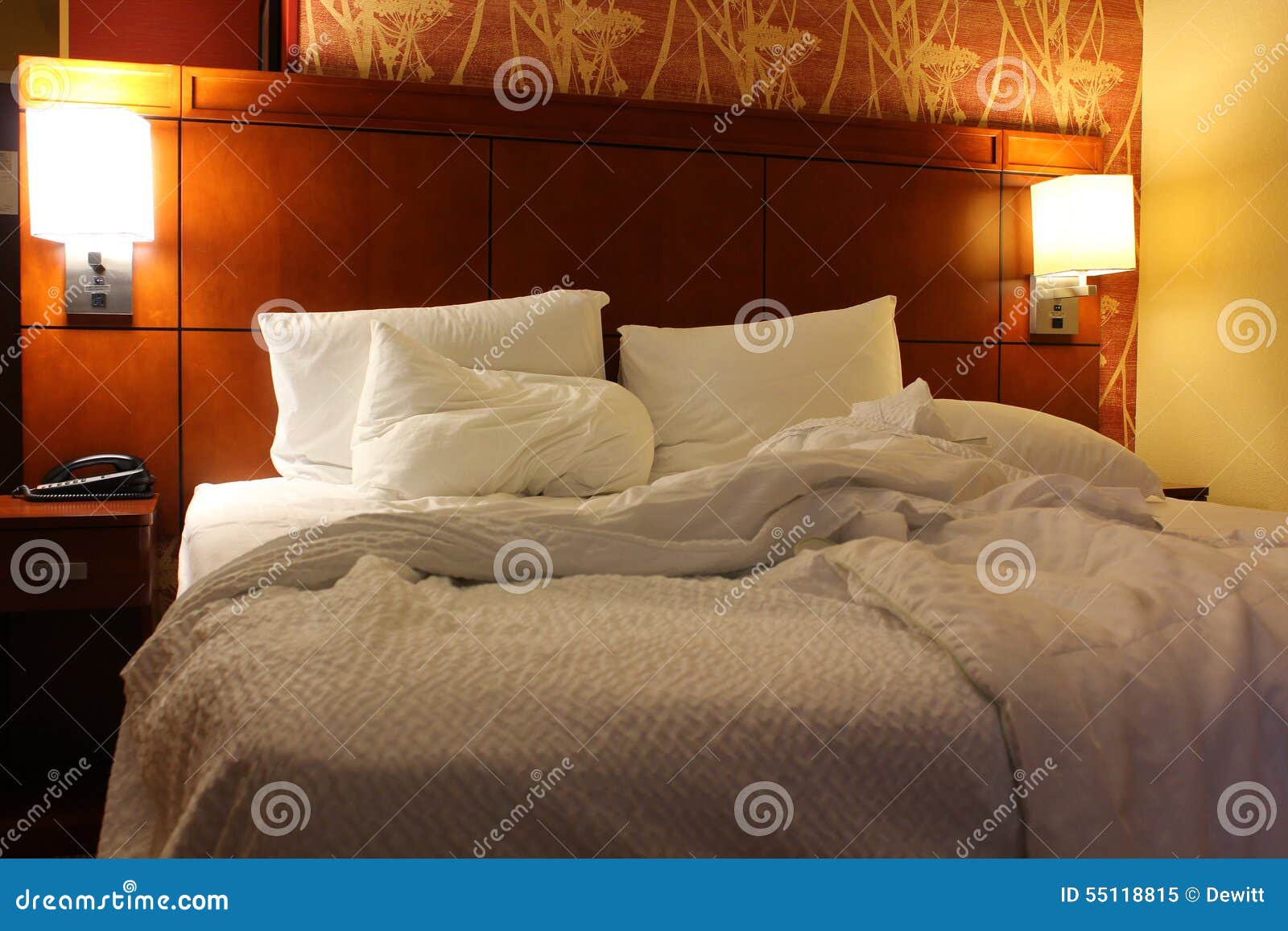 Unmade bed stock image. Image of messy, slept, unmade - 55118815