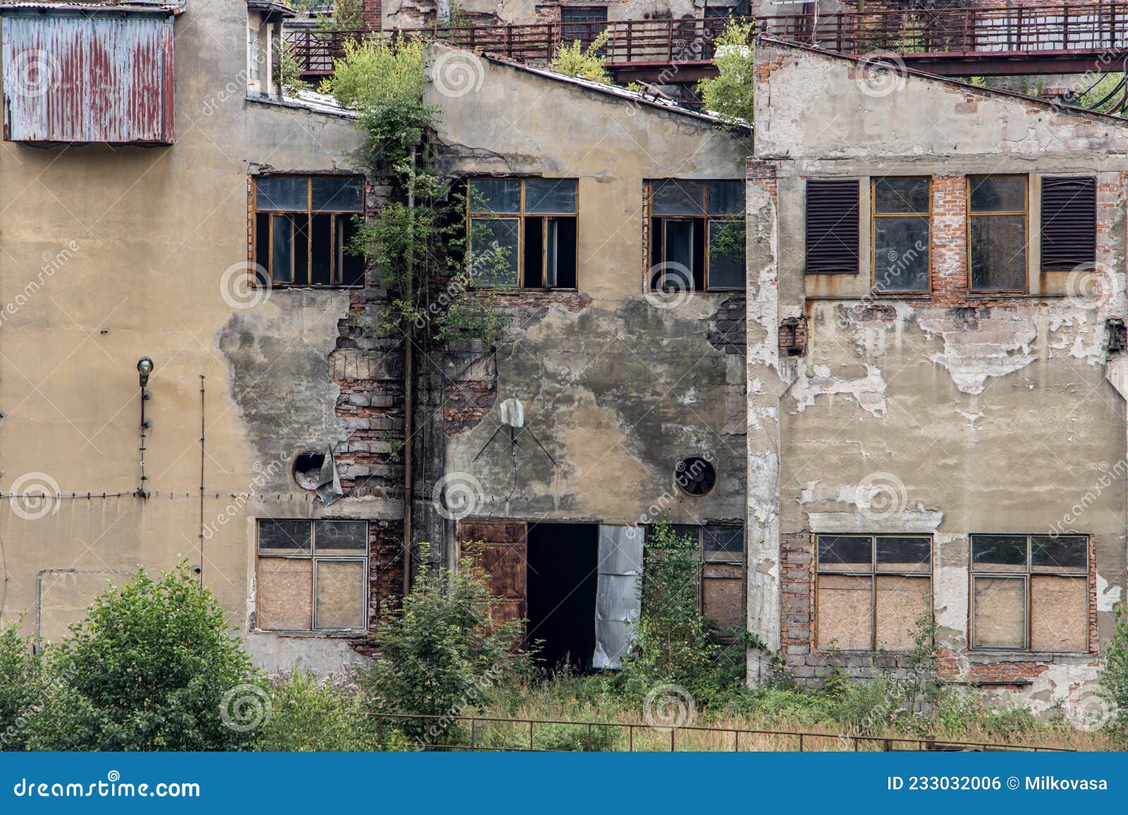 An Unmaintained Old Factory Building Stock Photo - Image of ...