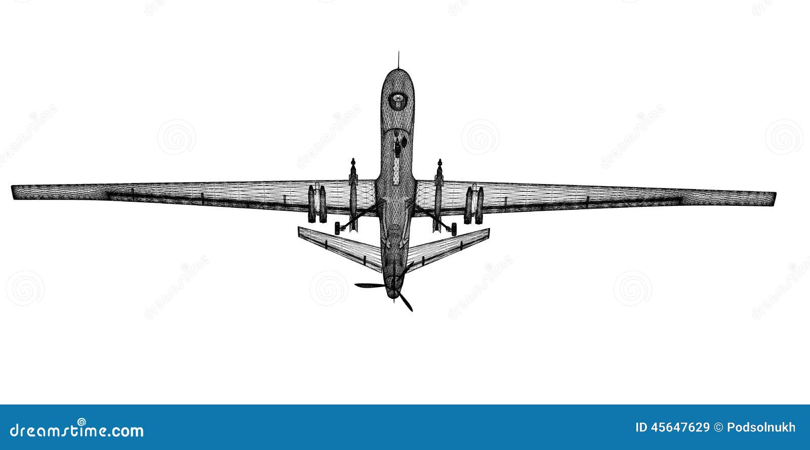 Unmanned Aerial Vehicle (UAV) Stock Image - Image of armed, power: 45647629