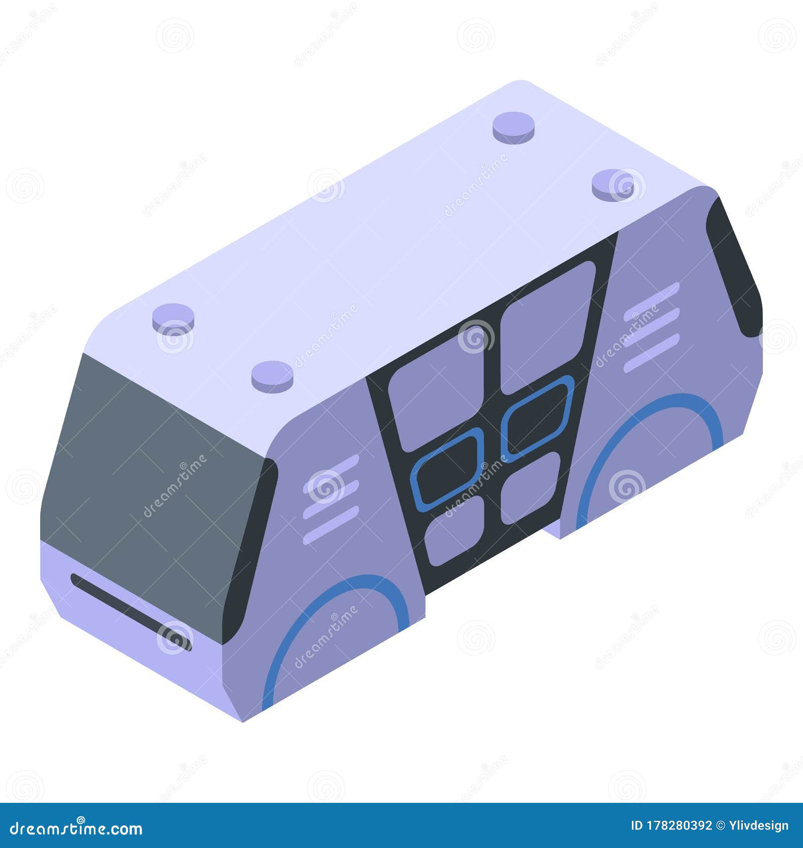 Unmanned Bus Icon, Isometric Style Stock Vector - Illustration of ...