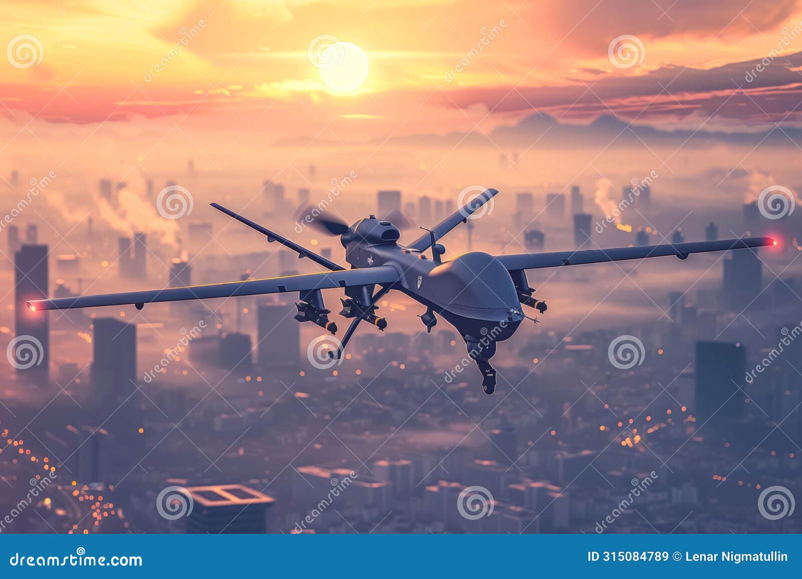 UAV Unmanned Drone Flight Flying Lake Shasta California Royalty-Free ...