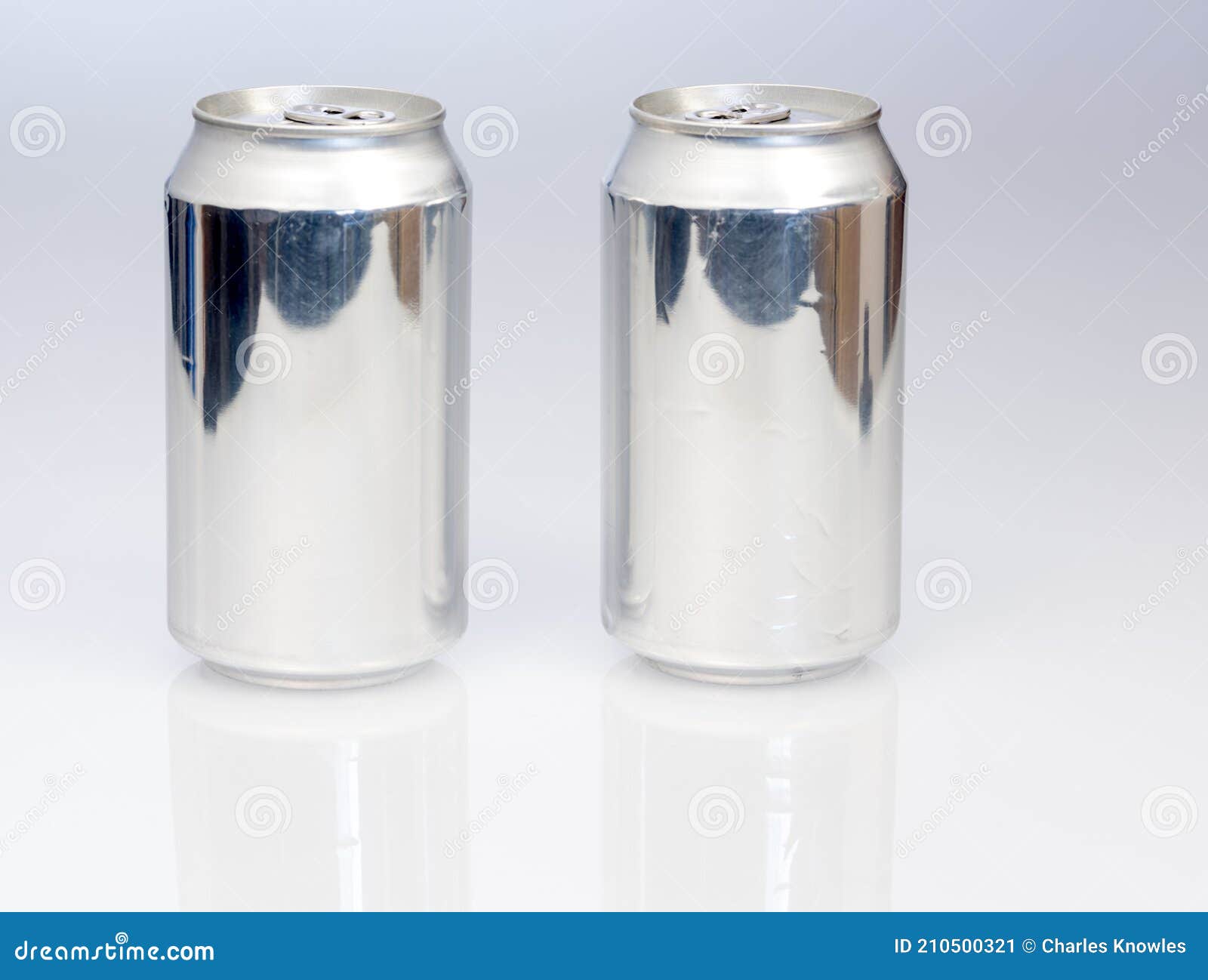 Unmarked Aluminum Cans with a White Background Stock Image - Image of ...
