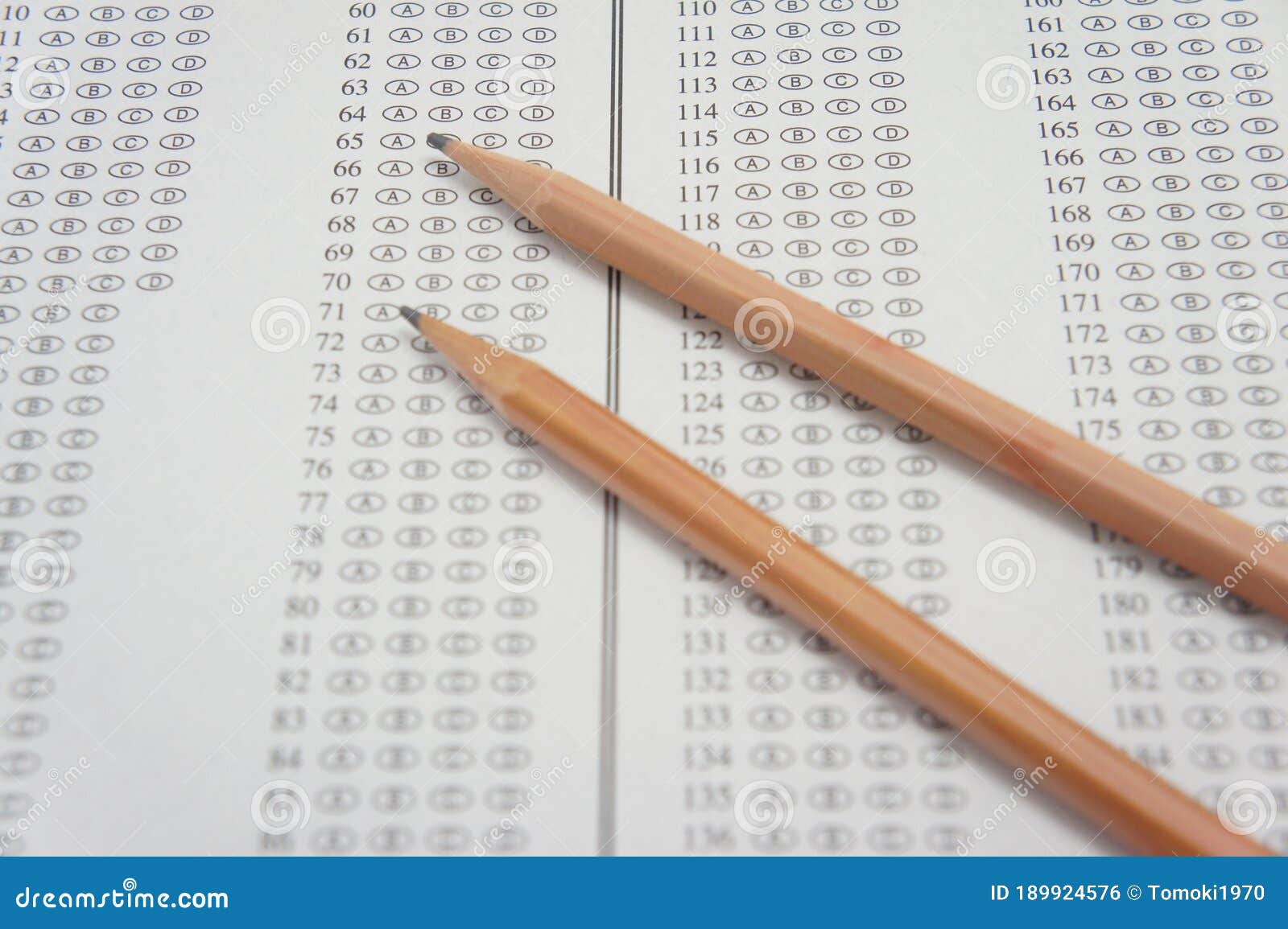 Unmarked Optical Answer Sheet Stock Photo - Image of test, exam: 189924576