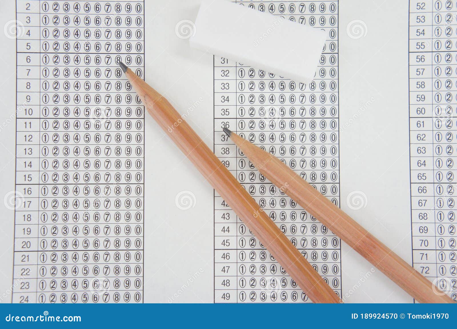 Unmarked Optical Answer Sheet Stock Photo - Image of multiple, choice ...