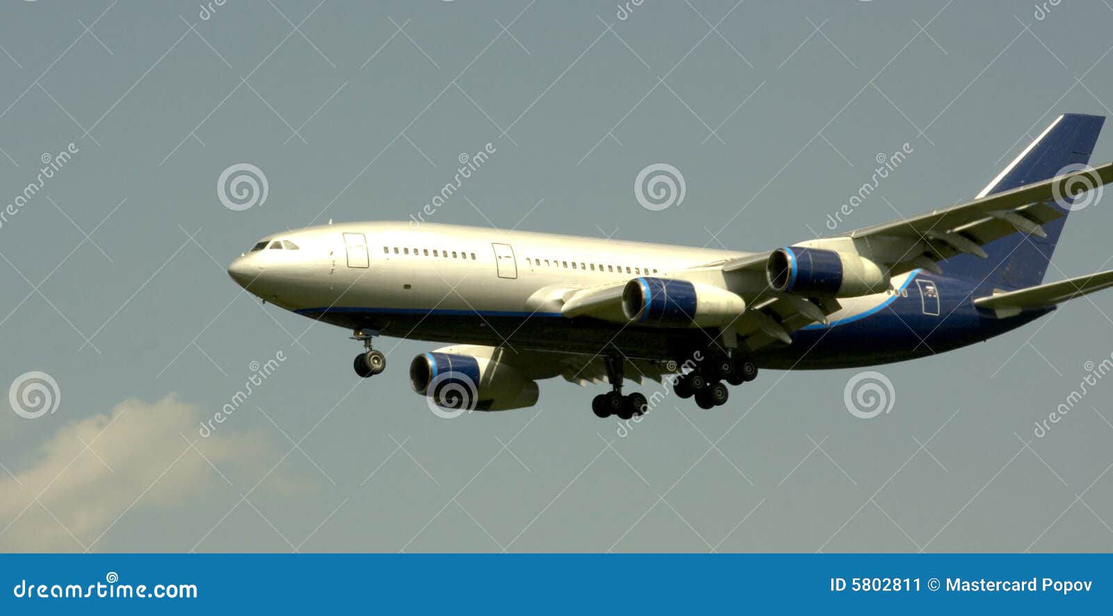 Unmarked White-blue Jet Airplane Stock Image - Image of business ...