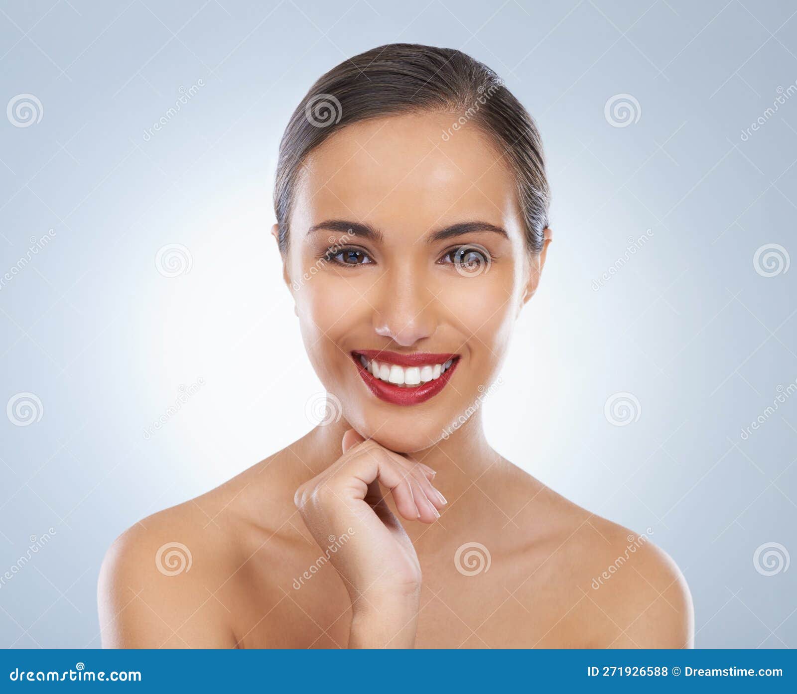 Unmatched Beauty. Studio Head and Shoulders Shot of an Attractive Young ...