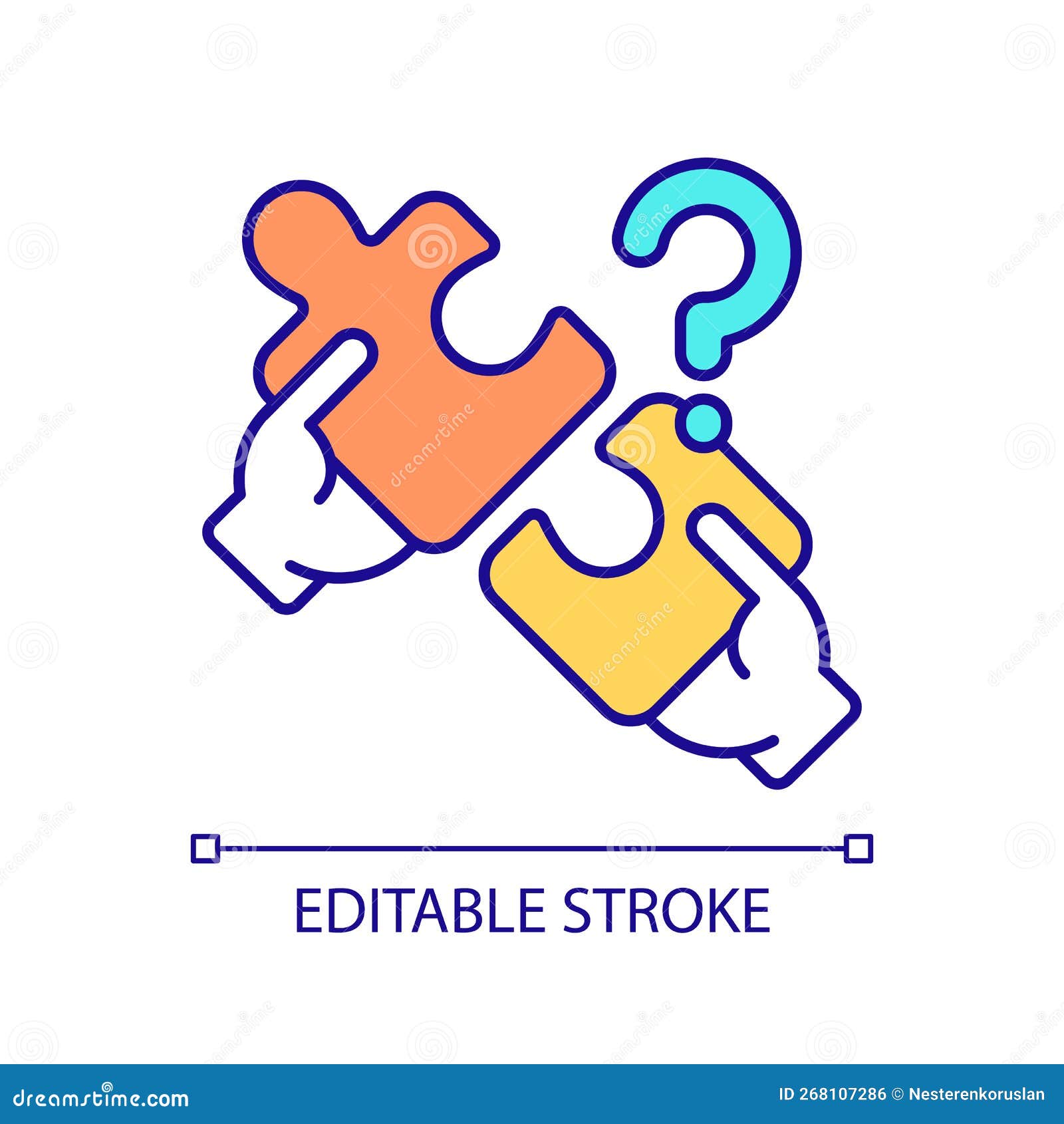 Unmatched Puzzle Pieces RGB Color Icon Stock Vector - Illustration of ...