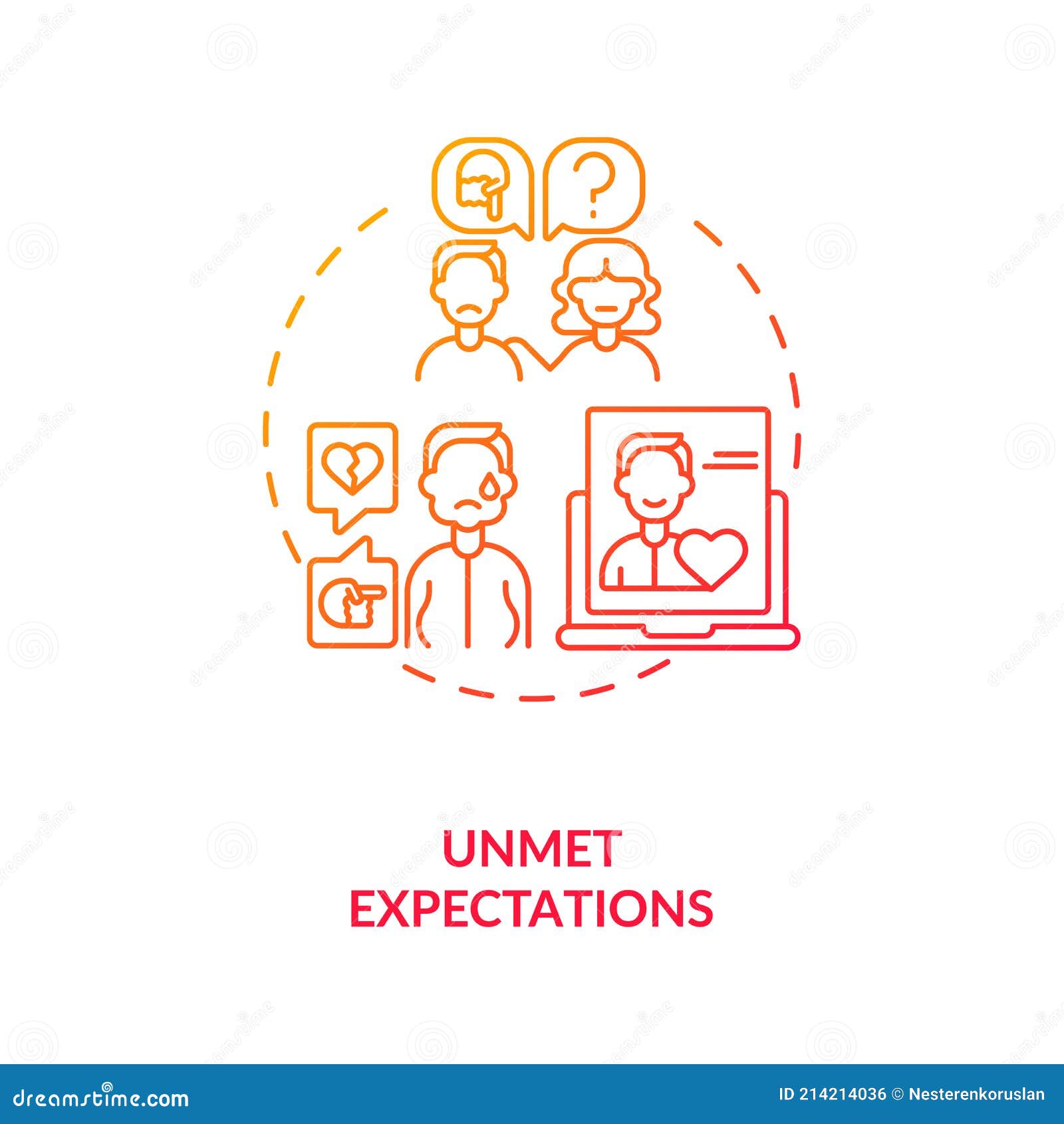 Unmet Expectations Concept Icon. Stock Vector - Illustration of unfair ...