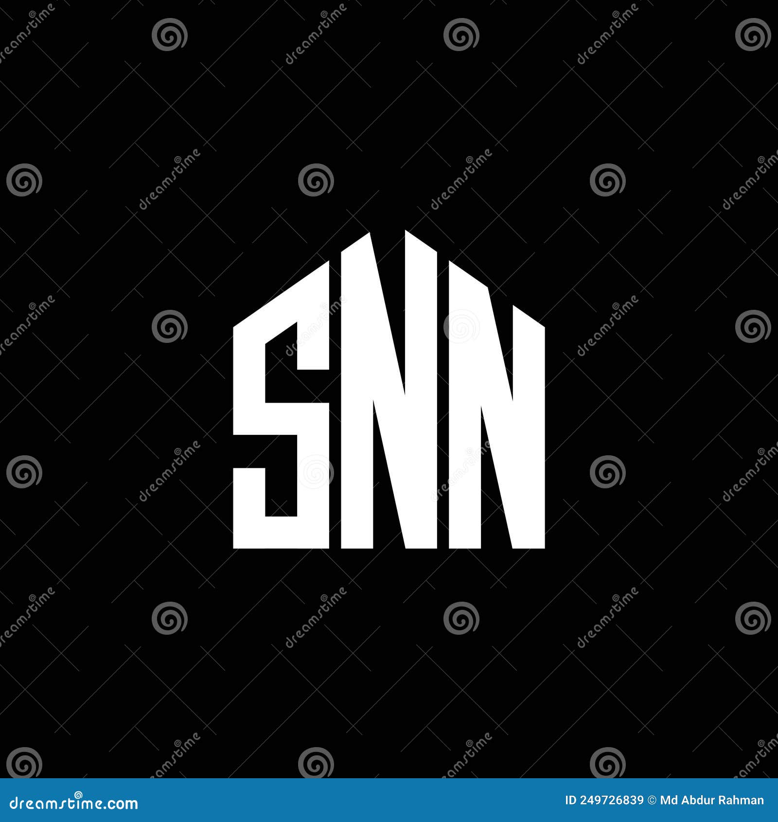 UNN Letter Logo Design on BLACK Background. UNN Creative Initials ...