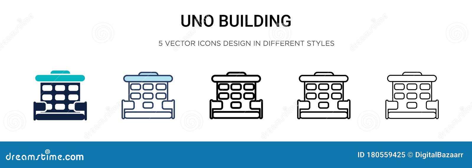 Uno Building Icon In Filled, Thin Line, Outline And Stroke Style ...