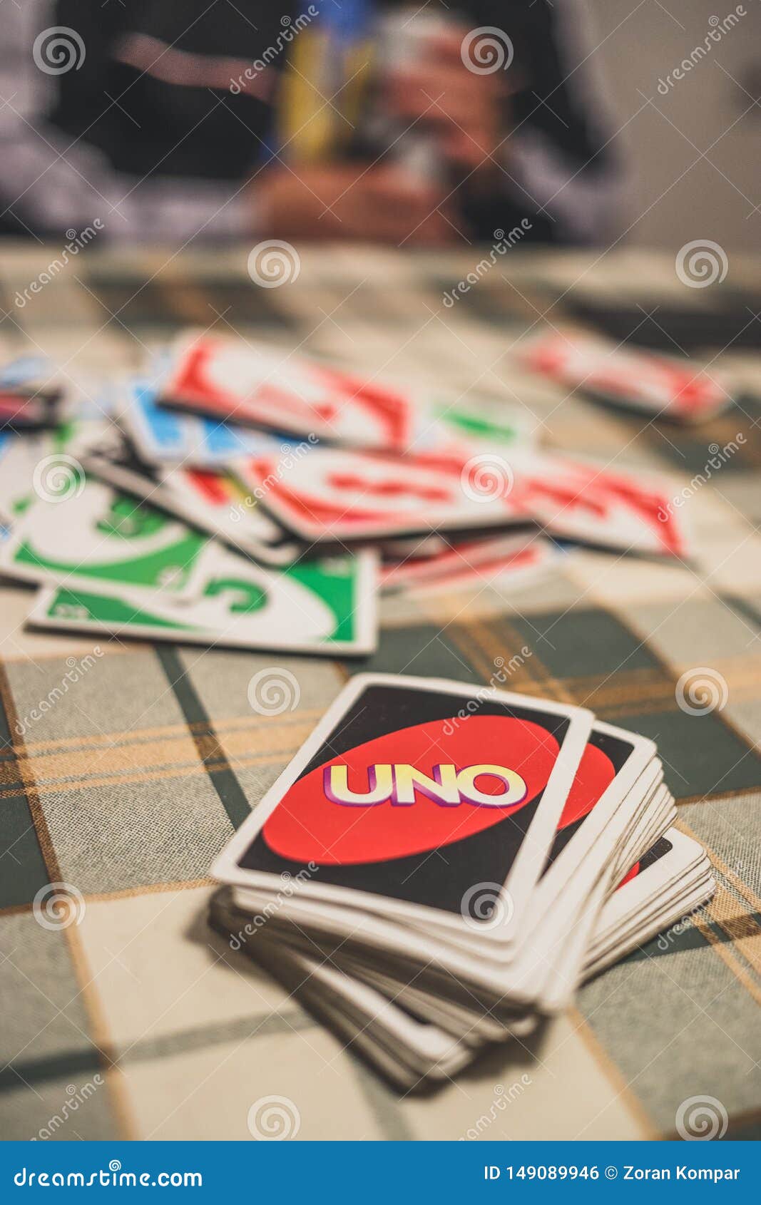 Uno Cards Toss on Table in Middle of Game Editorial Photo - Image of ...
