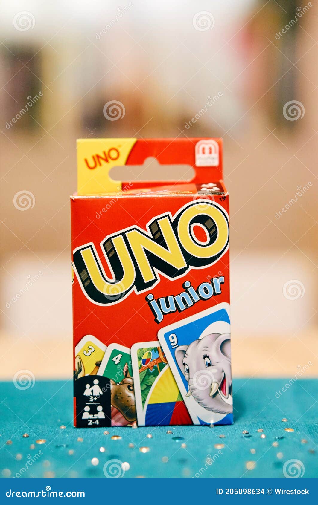 Uno Junior Card Game on Table Editorial Stock Image - Image of brand ...