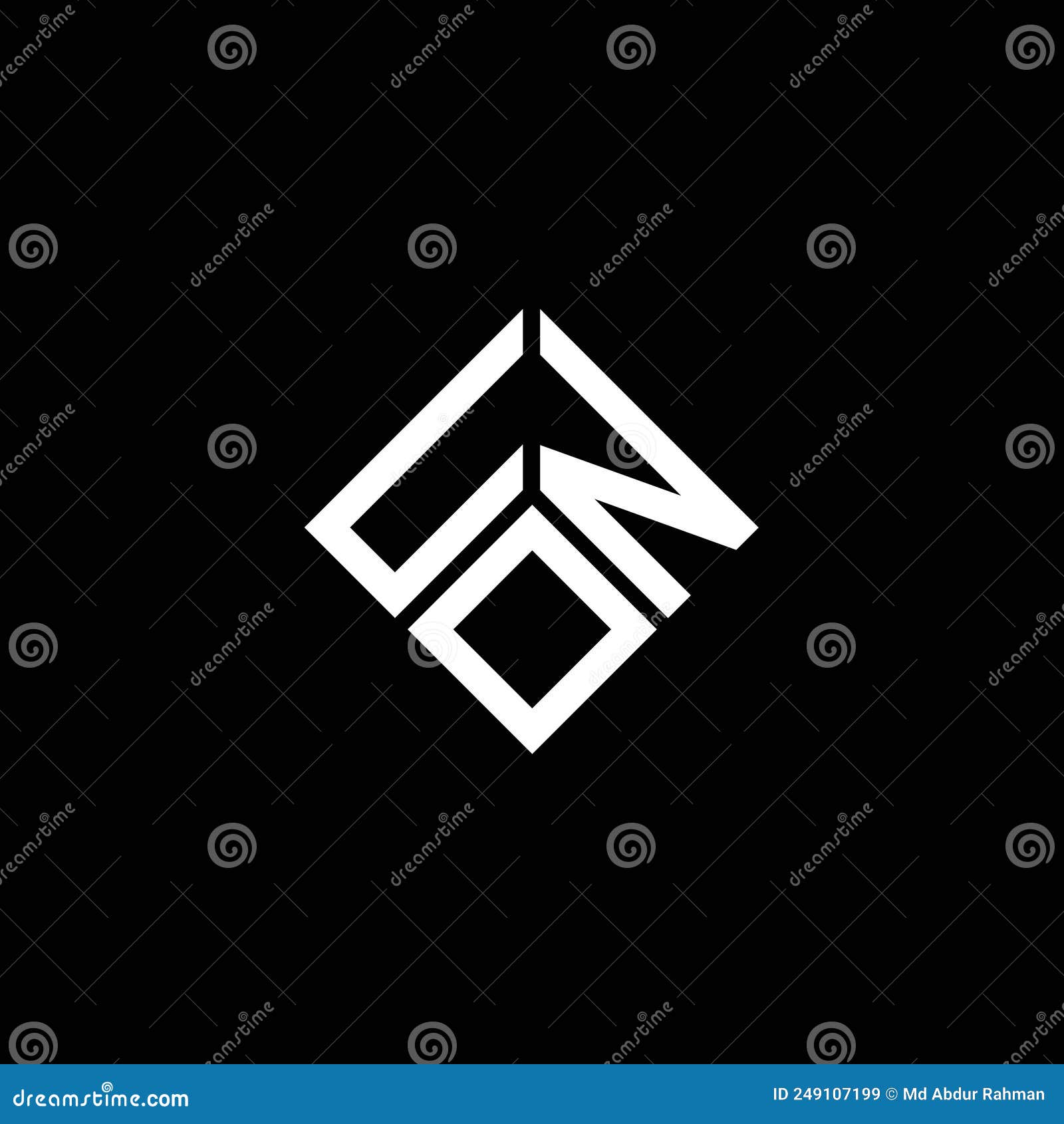 UNO Letter Logo Design on Black Background. UNO Creative Initials ...