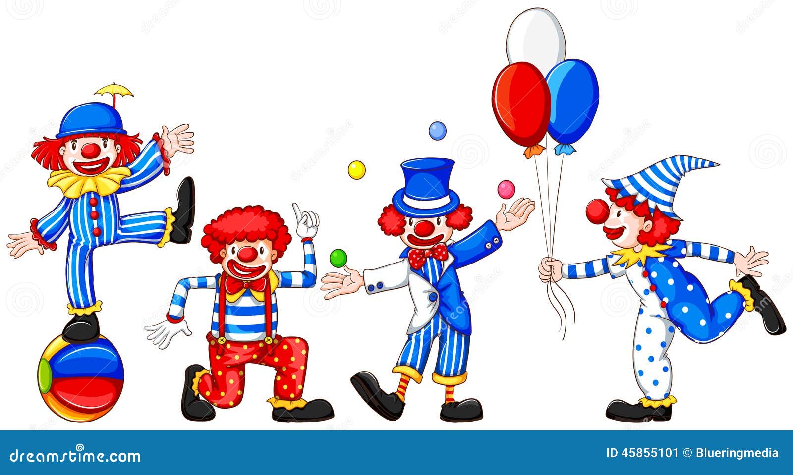 Uno Schizzo Di Un Gruppo Di Pagliacci Illustrazione Vettoriale ...