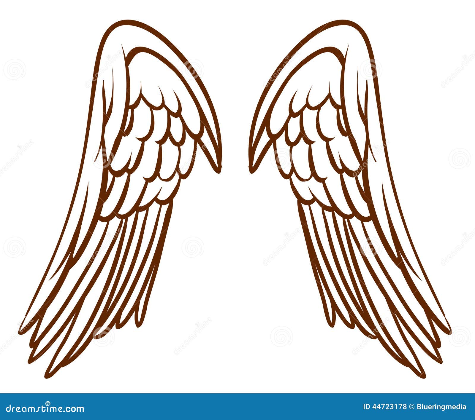 Uno Schizzo Semplice Delle Ali Di Un Angelo Illustrazione Vettoriale ...