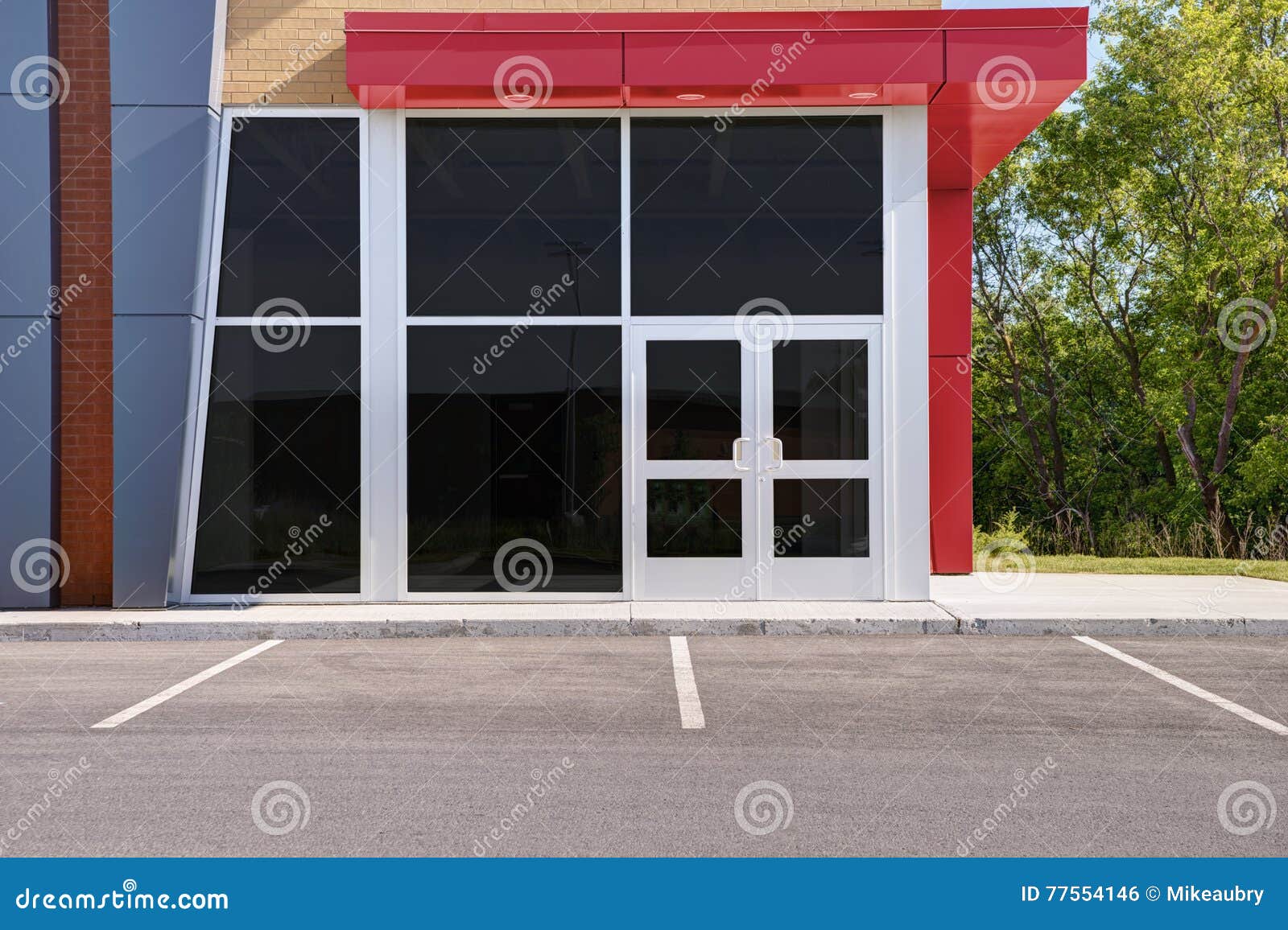 Unoccupied Generic Store Front Stock Photo - Image of brick, summer ...
