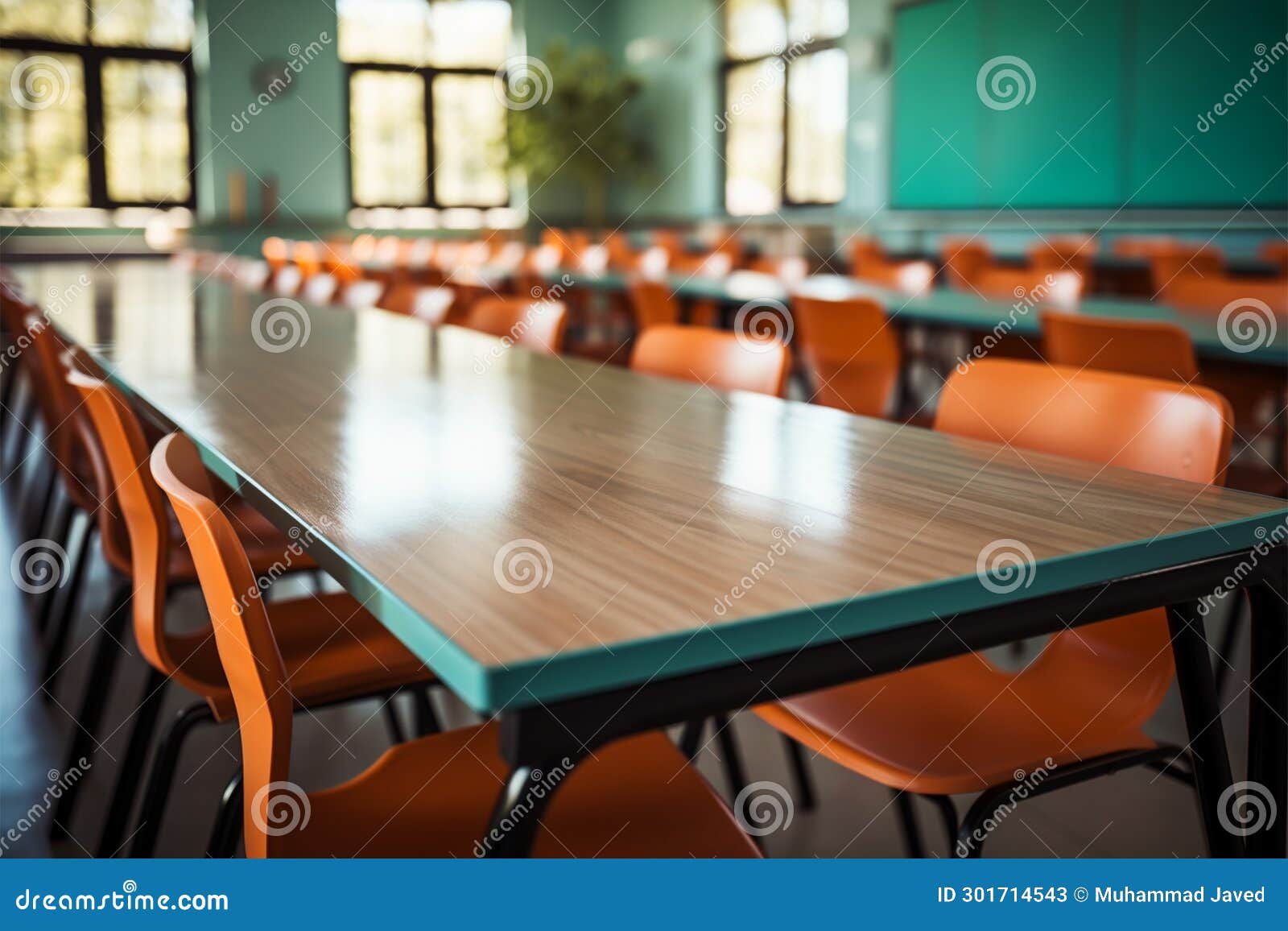 Unoccupied Learning Space View of an Empty Classroom Background Blurred ...