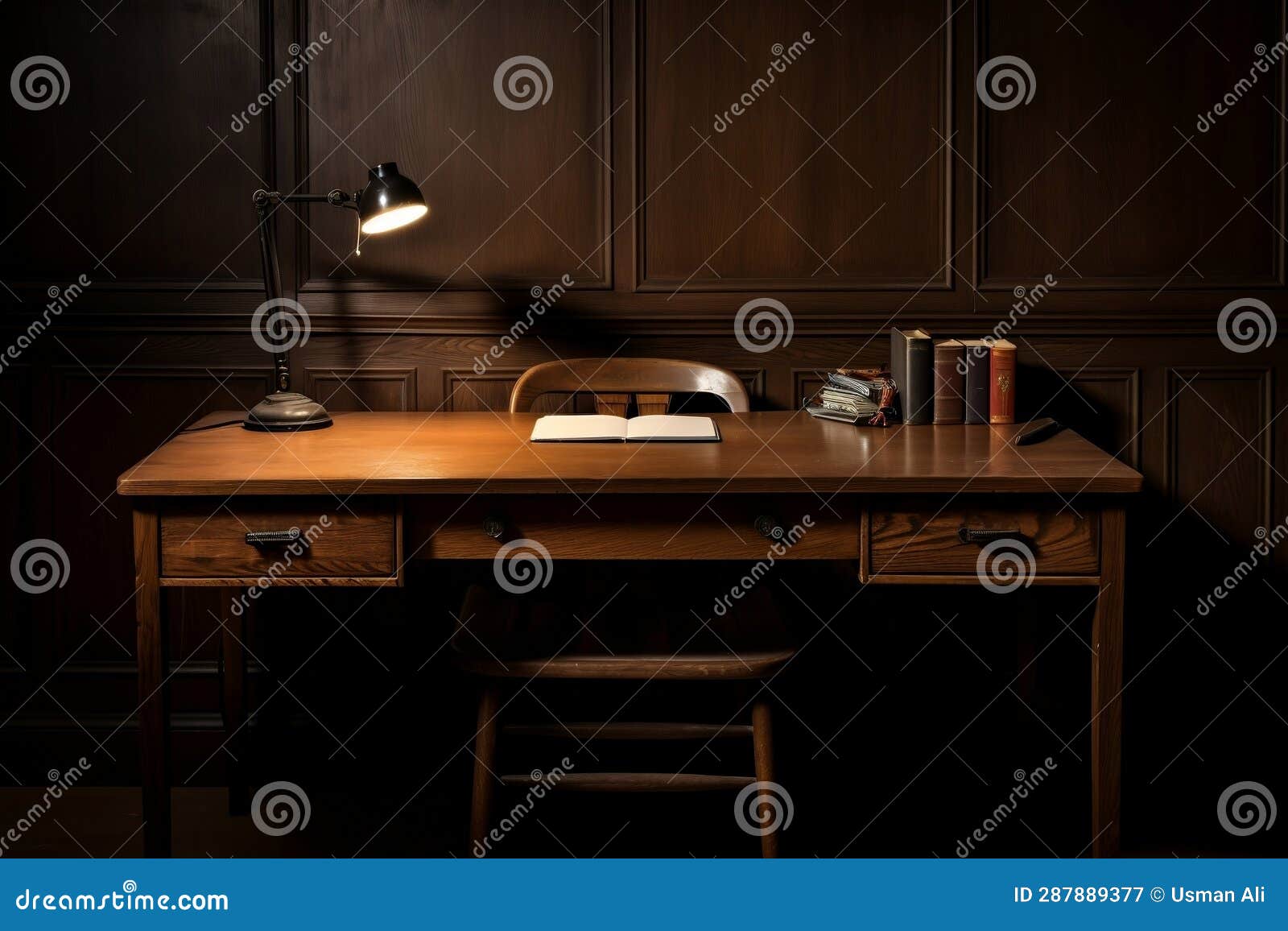 Unoccupied Workspace Photograph of an Empty Desk or Workstation. AI ...
