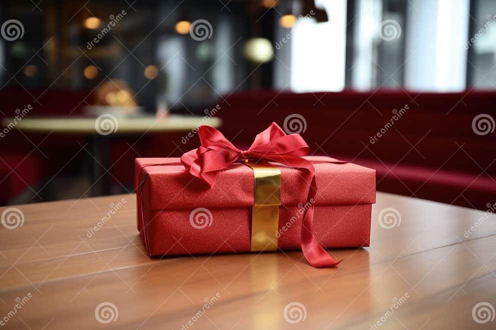 An Unopened Gift Box Seemingly Forgotten on a Table Stock Image - Image ...