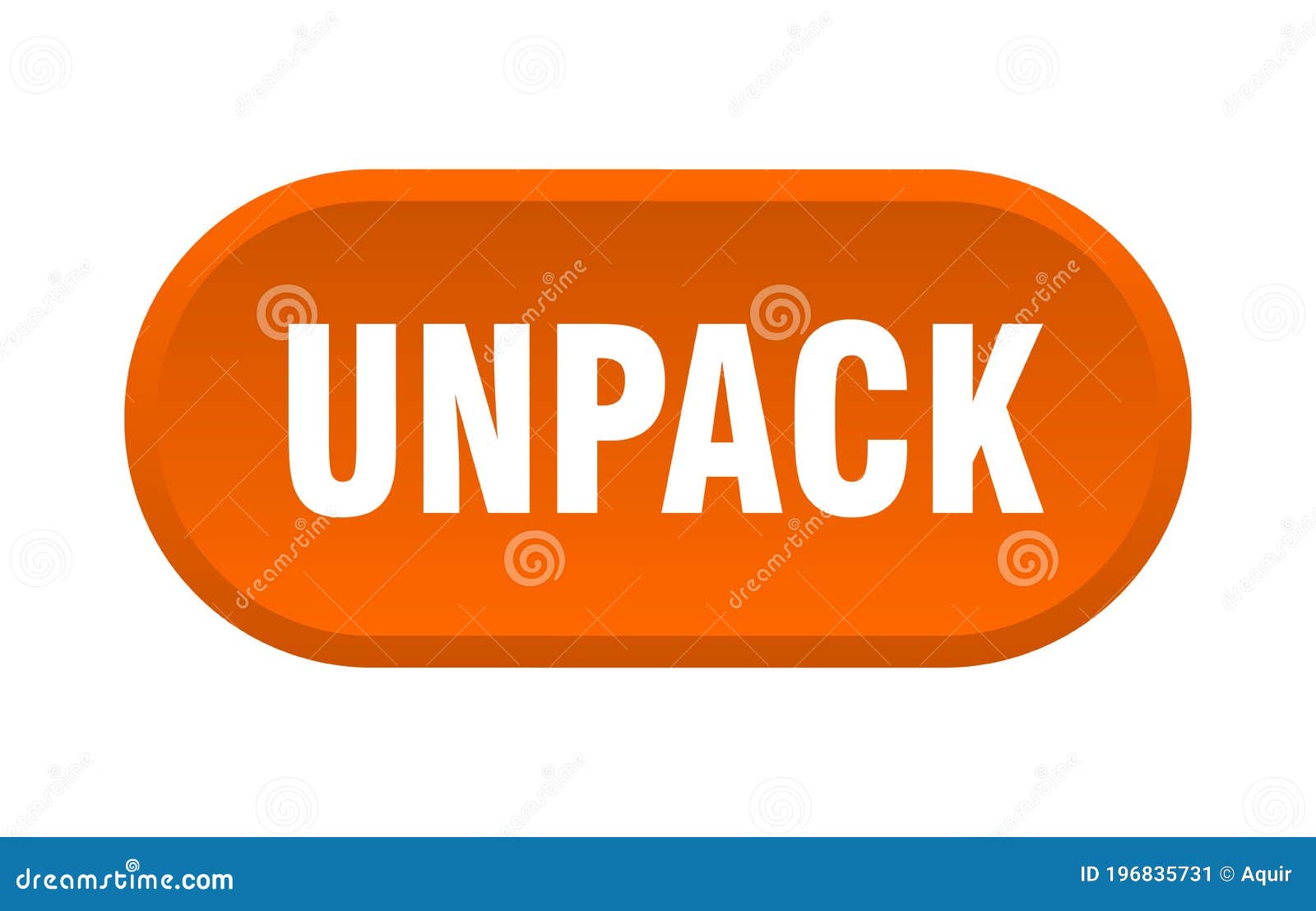 Unpack button stock vector. Illustration of unpack, flat - 196835731
