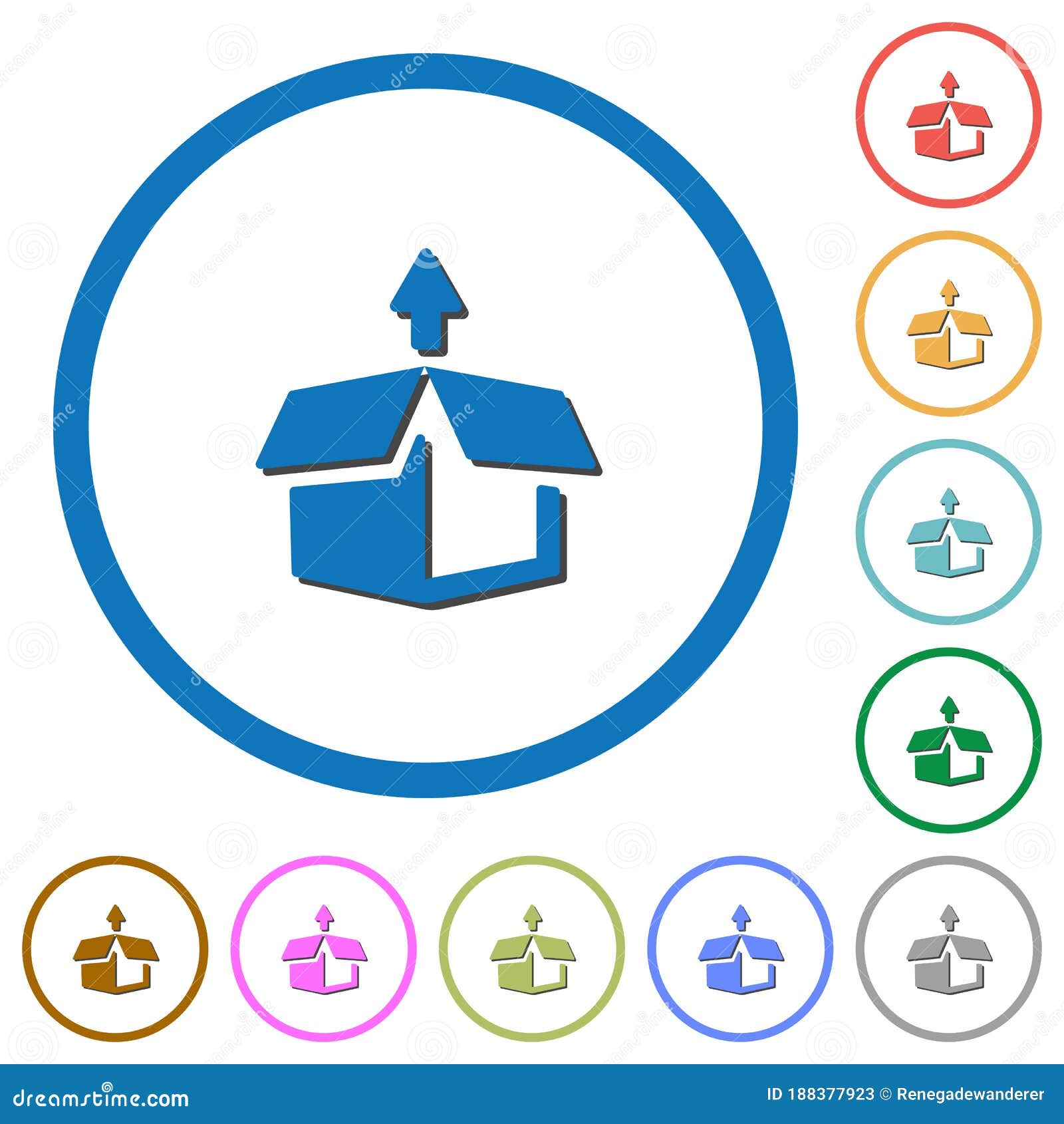 Unpack Icons with Shadows and Outlines Stock Vector - Illustration of ...