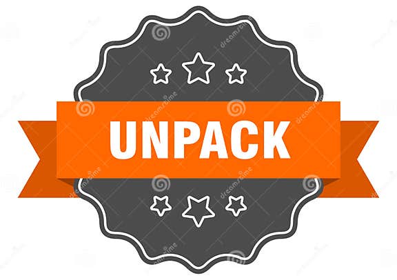 Unpack label stock vector. Illustration of stamp, band - 194930512
