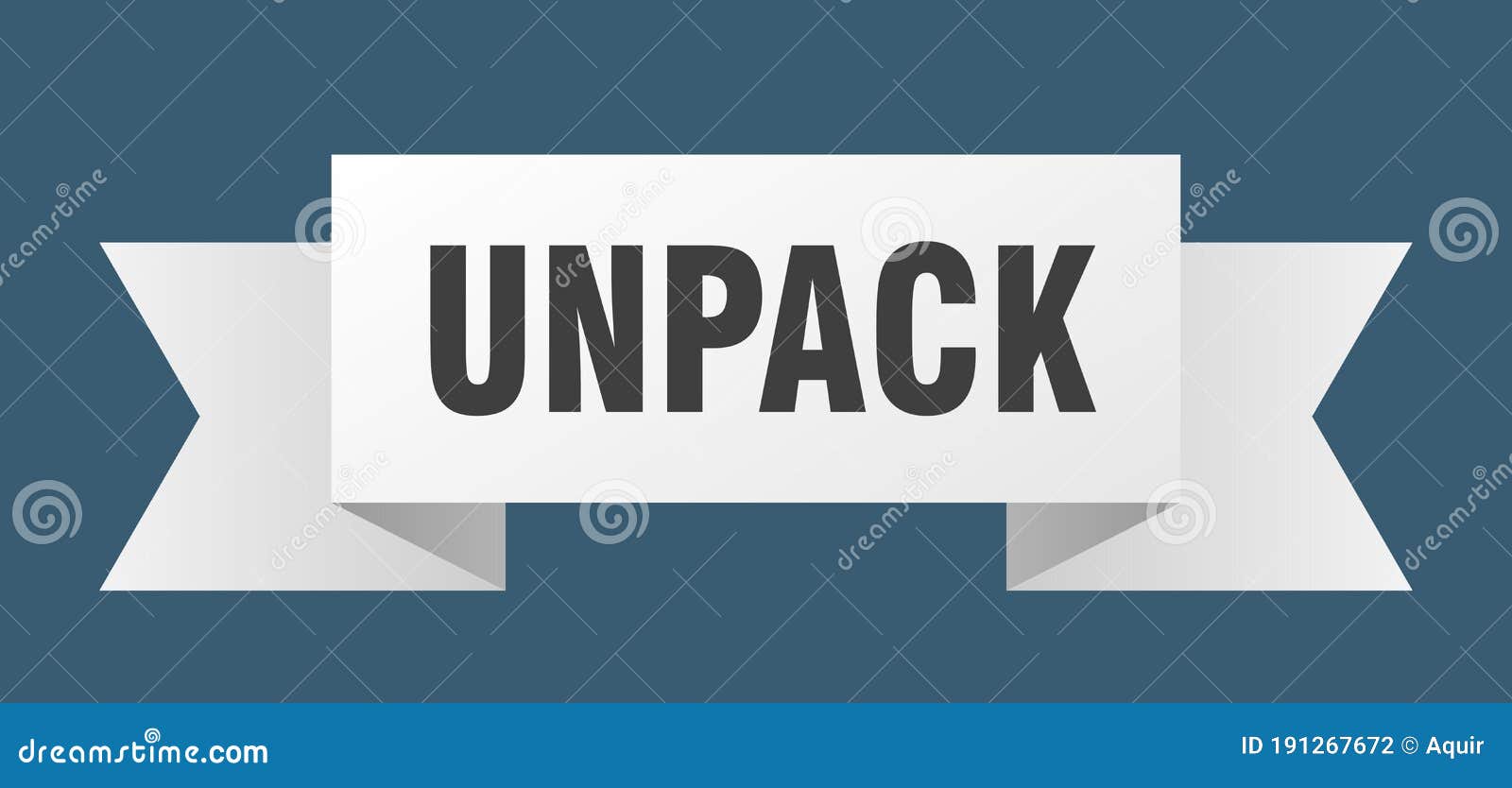 Unpack Ribbon. Unpack Isolated Paper Sign. Banner Vector Illustration ...
