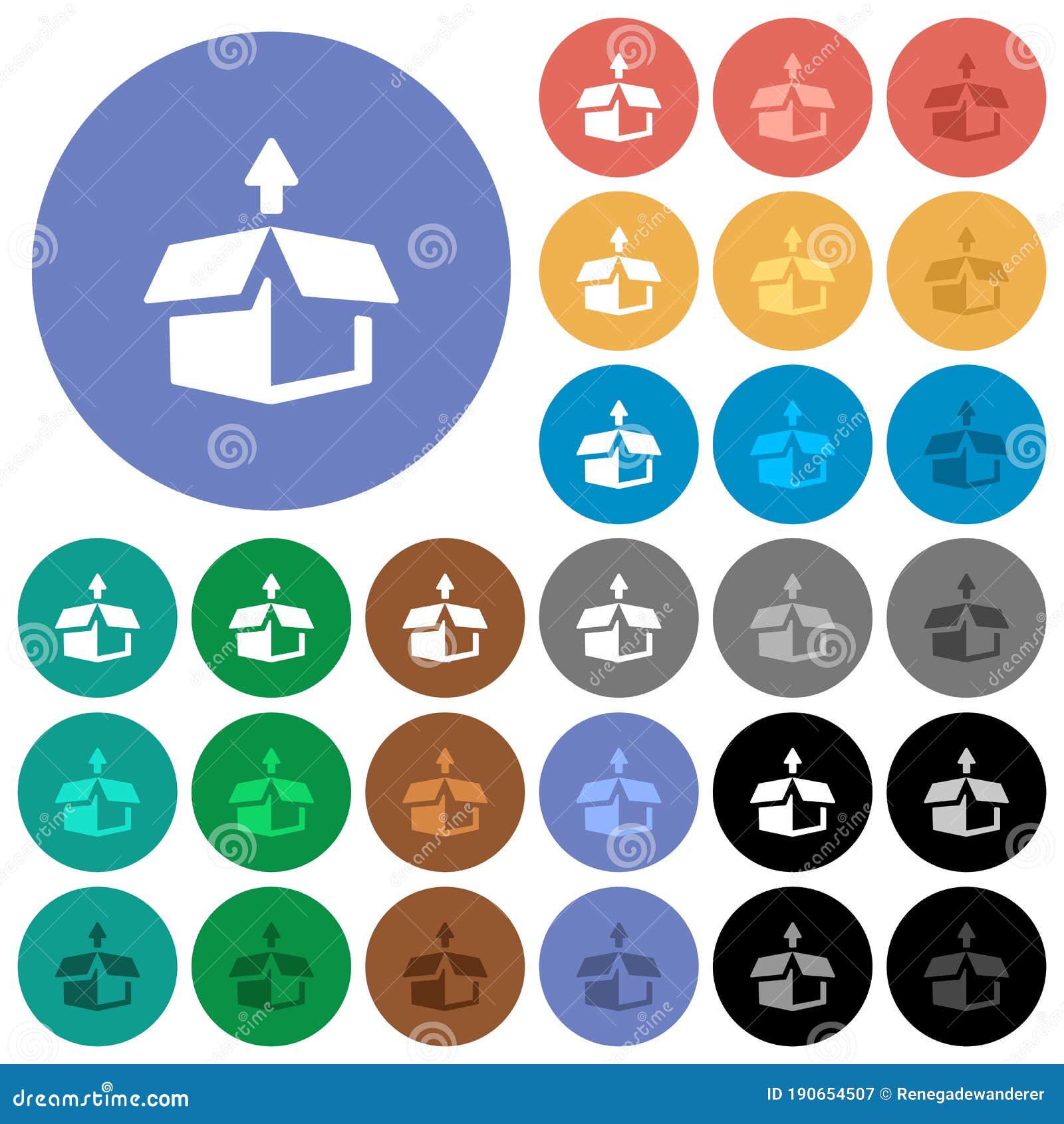 Unpack Round Flat Multi Colored Icons Stock Vector - Illustration of ...