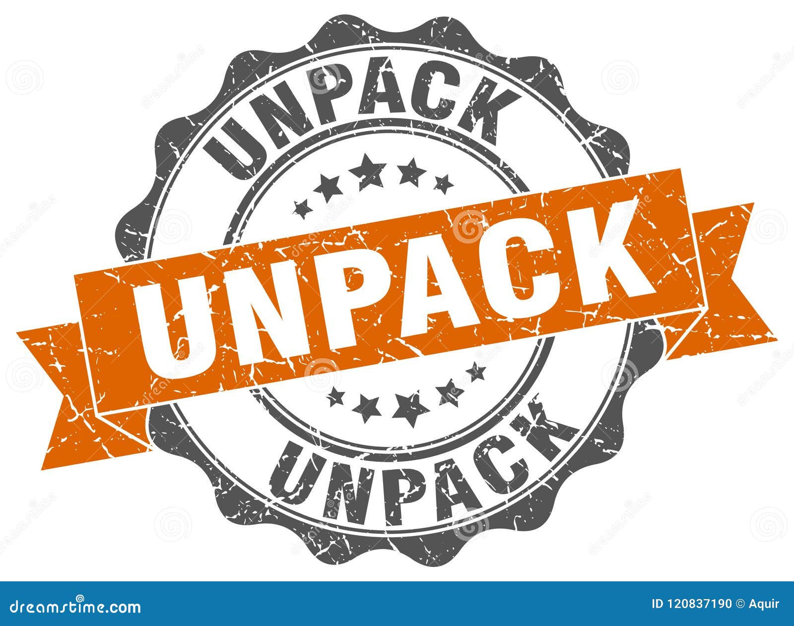 Unpack seal. stamp stock vector. Illustration of badge - 120837190