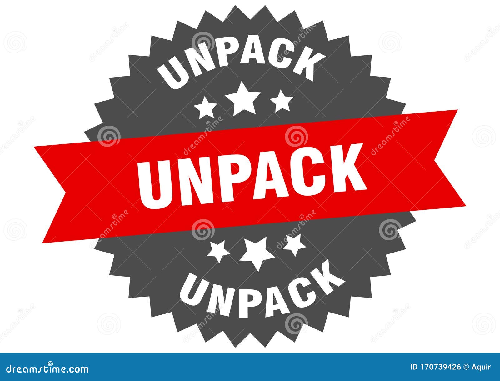 Unpack Sign. Unpack Circular Band Label. Unpack Sticker Stock Vector ...