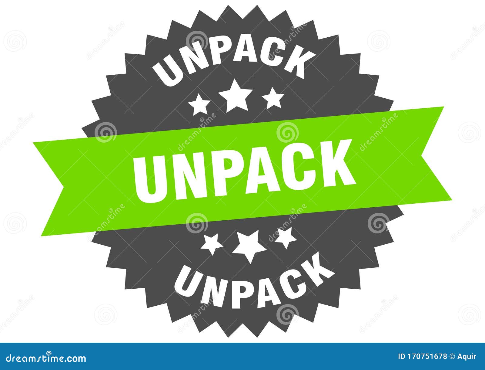 Unpack Sign Or Stamp Cartoon Vector | CartoonDealer.com #195386351