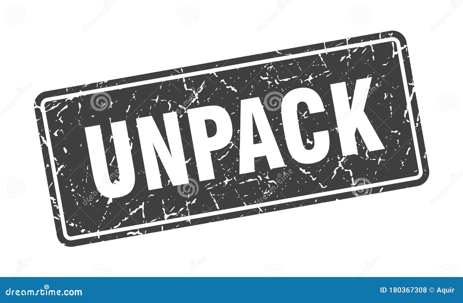 Unpack Sign Or Stamp Cartoon Vector | CartoonDealer.com #195386351