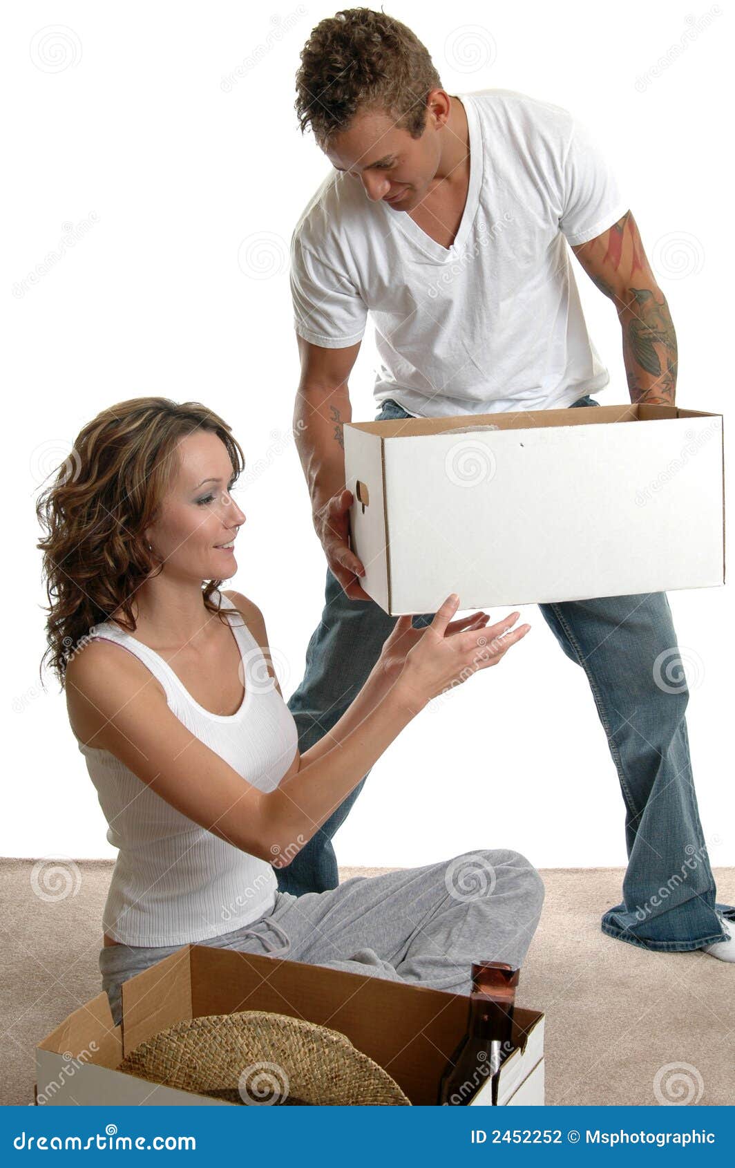 Unpacking stock photo. Image of muscular, female, packing - 2452252